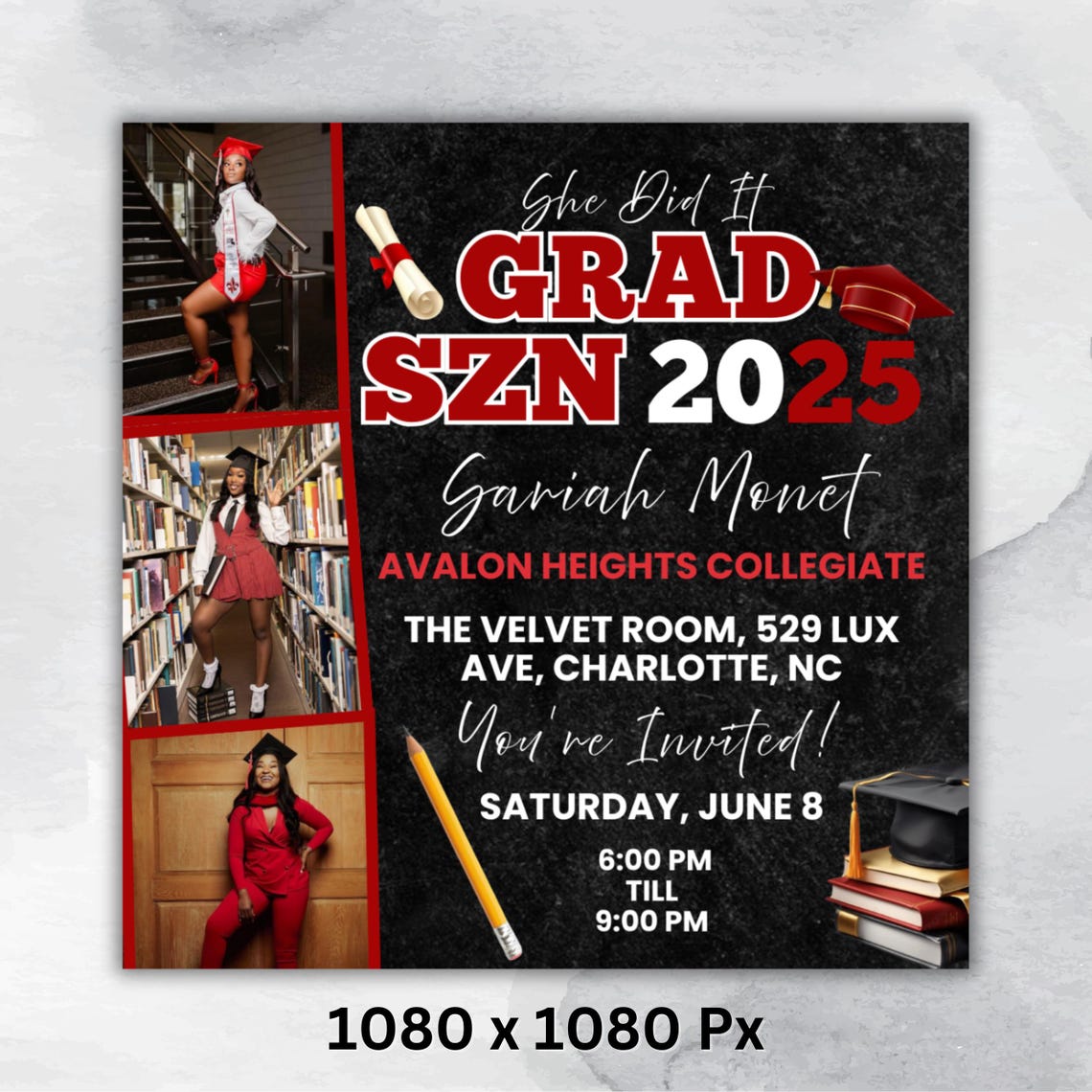 Graduate Flyer, Graduation Party, Graduation Invitation, Grad She Did ...