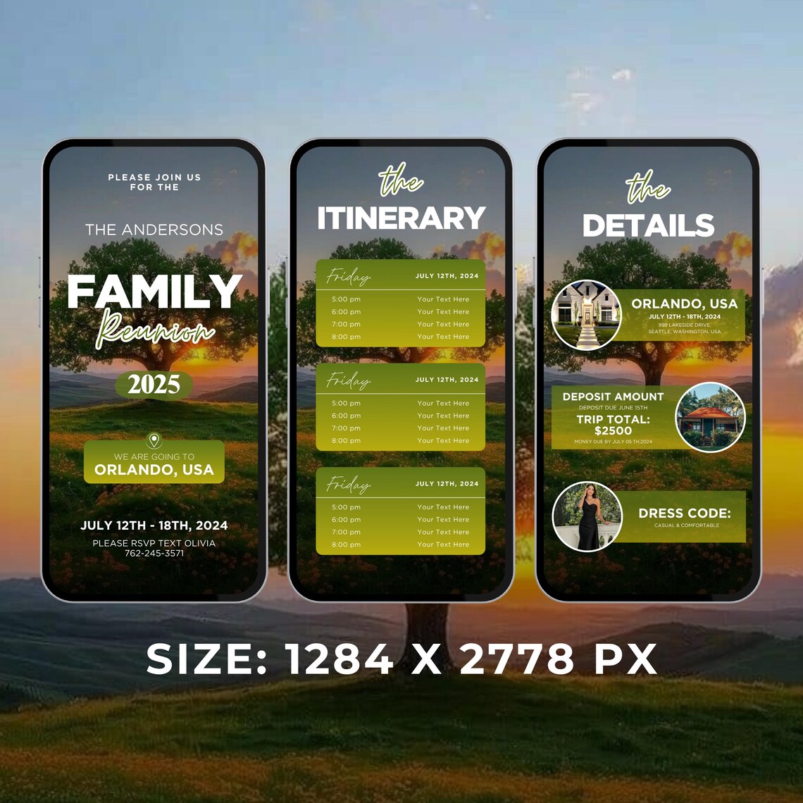 Digital Family Reunion Itinerary, Family Tree Trip, High School Class ...