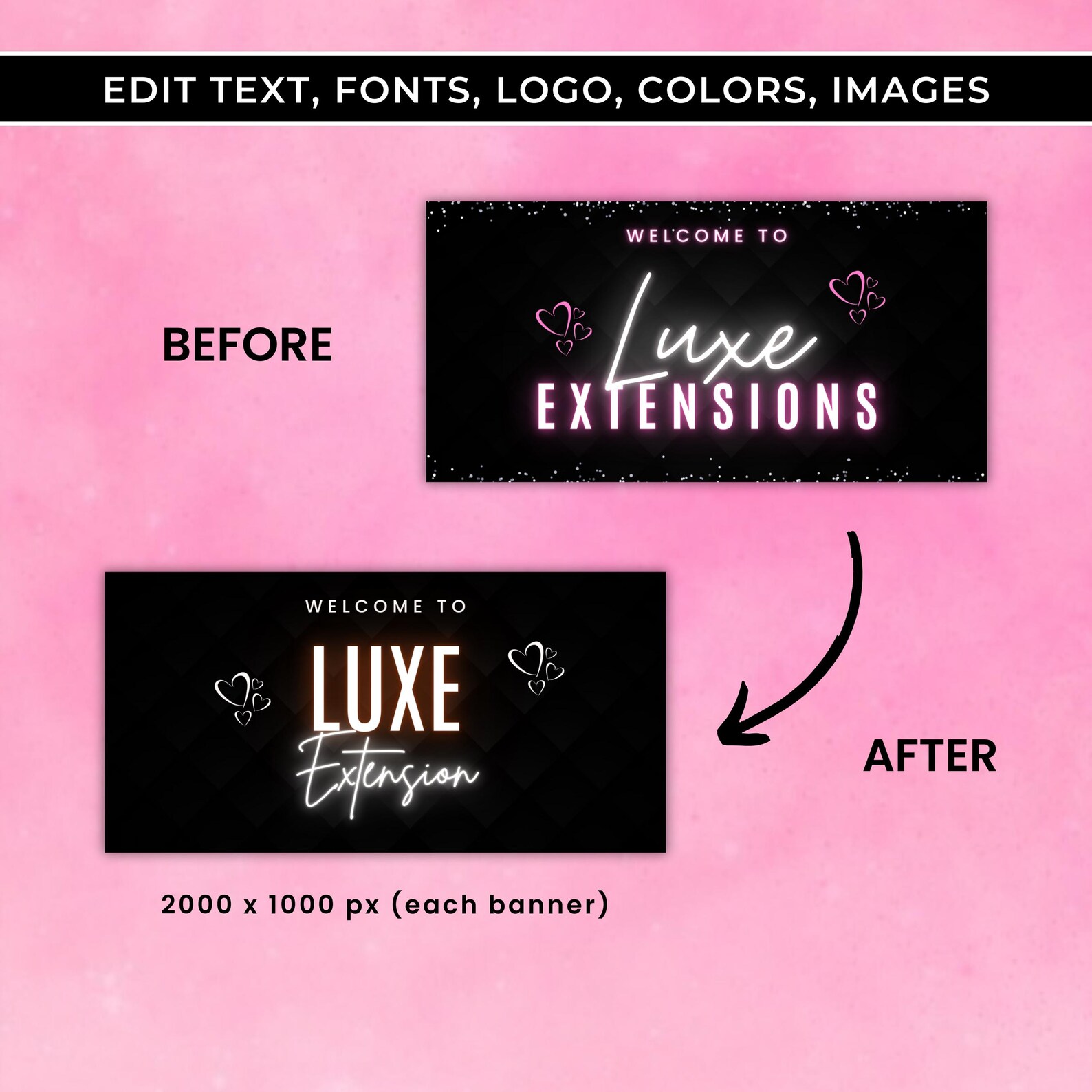 Black and Pink Acuity Scheduling Template for Hair Stylists, Lash Techs ...