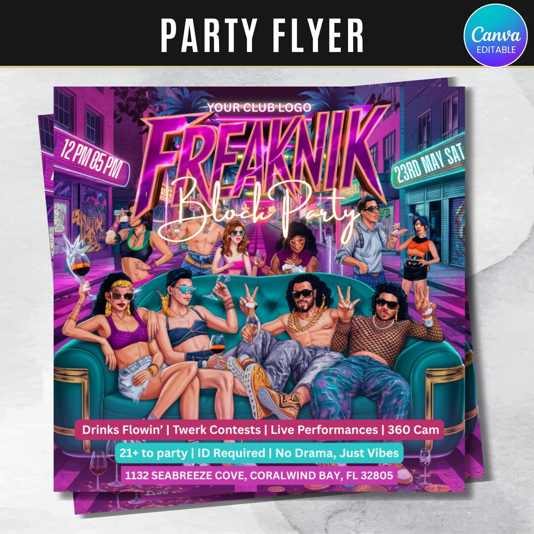 Freaknik Party Flyer, 90's Cookout Flyer, Nightclub Flyer, Pool Mansion ...