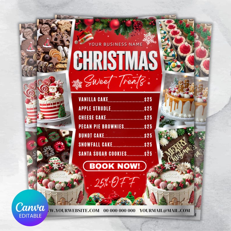 Christmas Sweet Treats Flyer - DIY Template for December Bake Sale ...