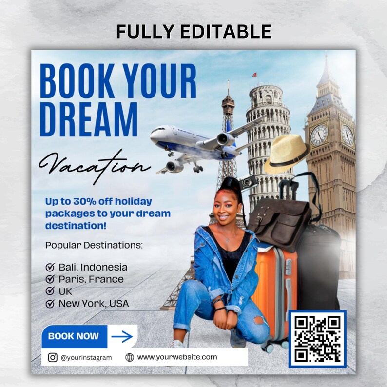 Travel Agent Flyer, DIY E-flyer Template, Travel Flyer, Vacation Flyer ...