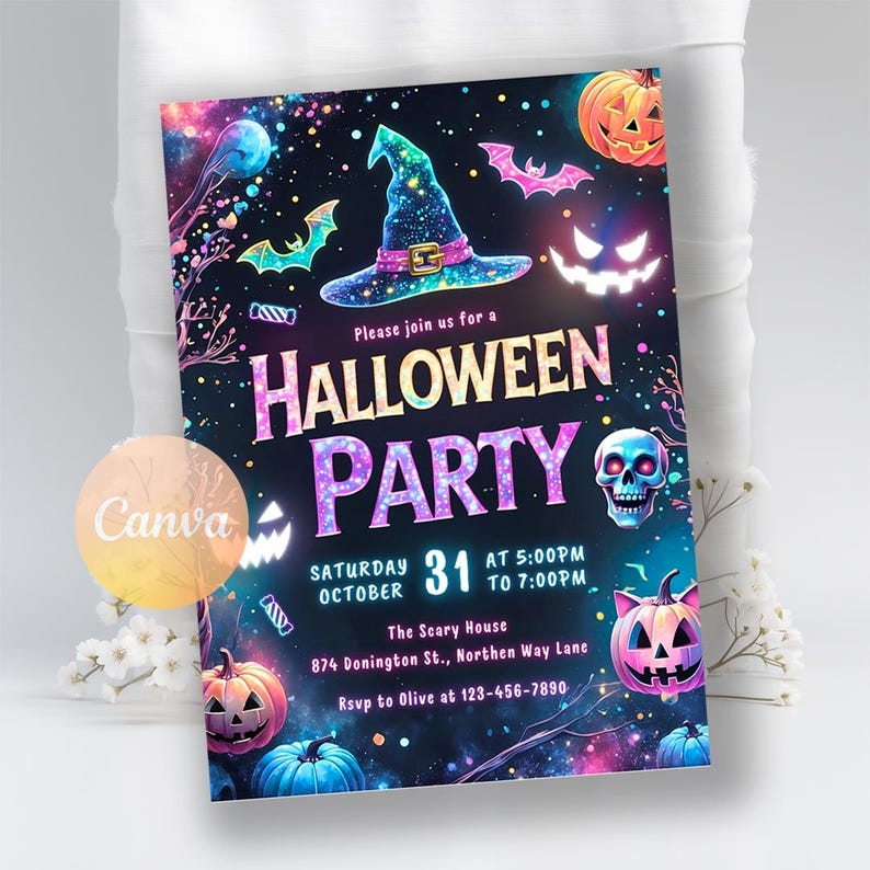 Halloween Party Invitation, Kids Halloween, Halloween Spooky Party ...
