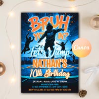 Hop on Over Birthday Party Invitation, Hopscotch, Jump Rope, Bounce ...