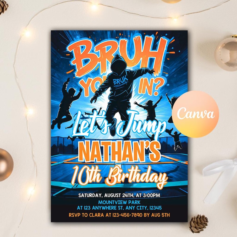 Urban Air Birthday Invitation - Etsy