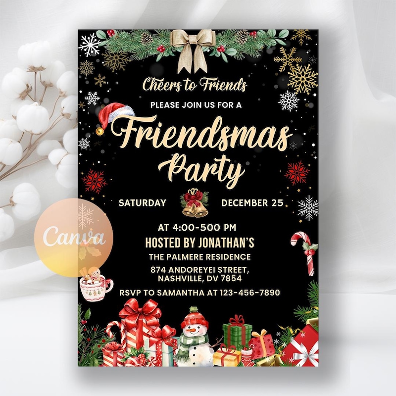 Friendsmas Invite - Etsy