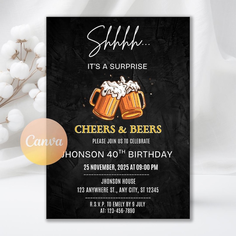 Birthday Cheers Invitation - Etsy