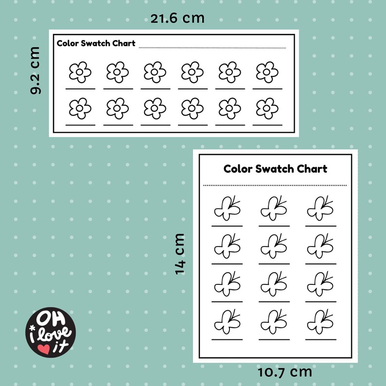 SPRING Mini Color Swatch Card | 12 Cute Color Swatch Sheet | Printable ...