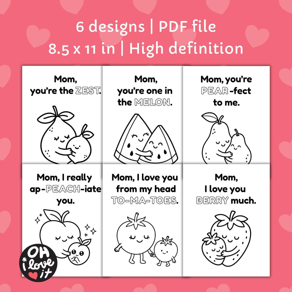 MOTHER'S DAY Coloring Pages, Coloring Books, Coloring for Kids, Cute ...