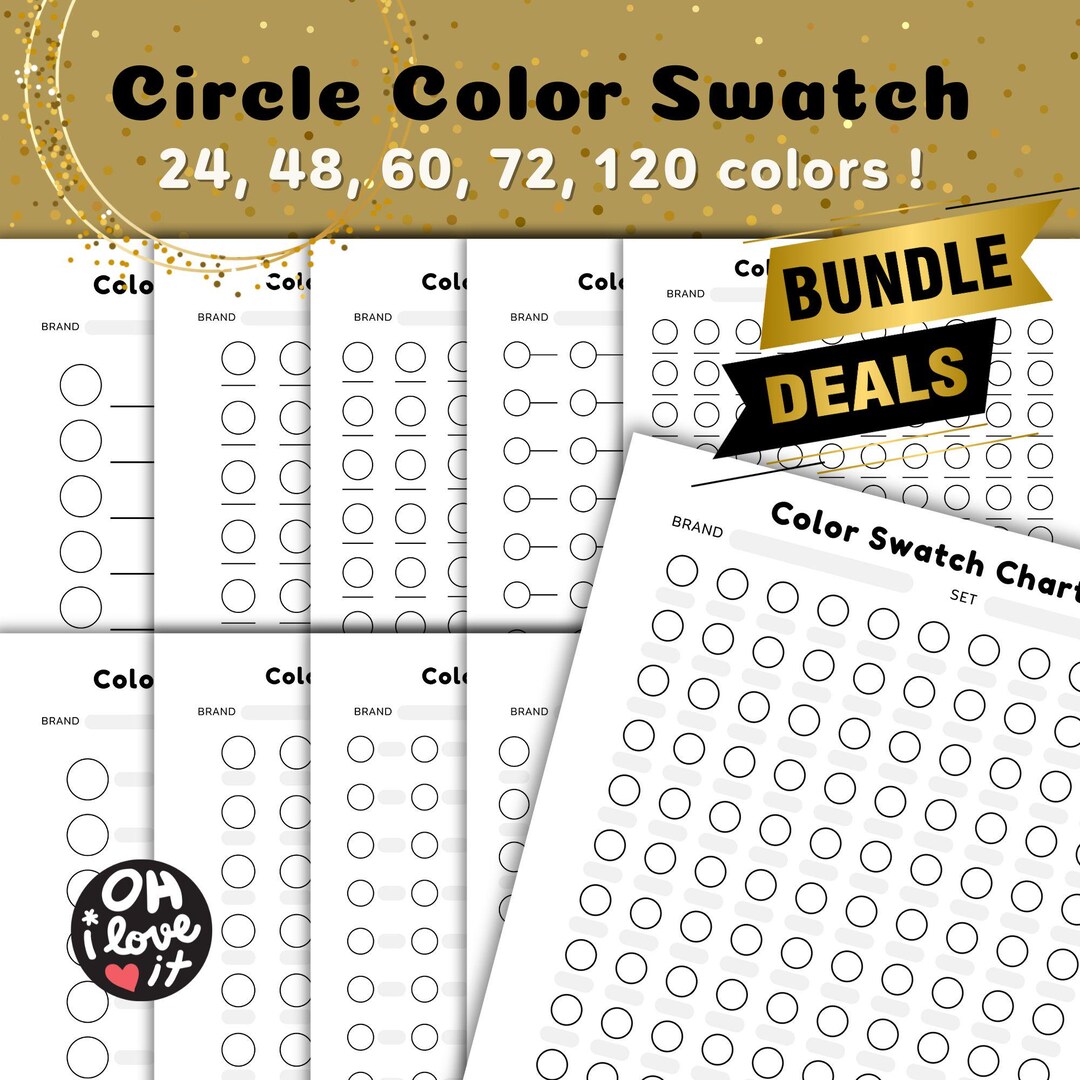 Circle Color Swatch Chart Bundle (digital Download) - Etsy