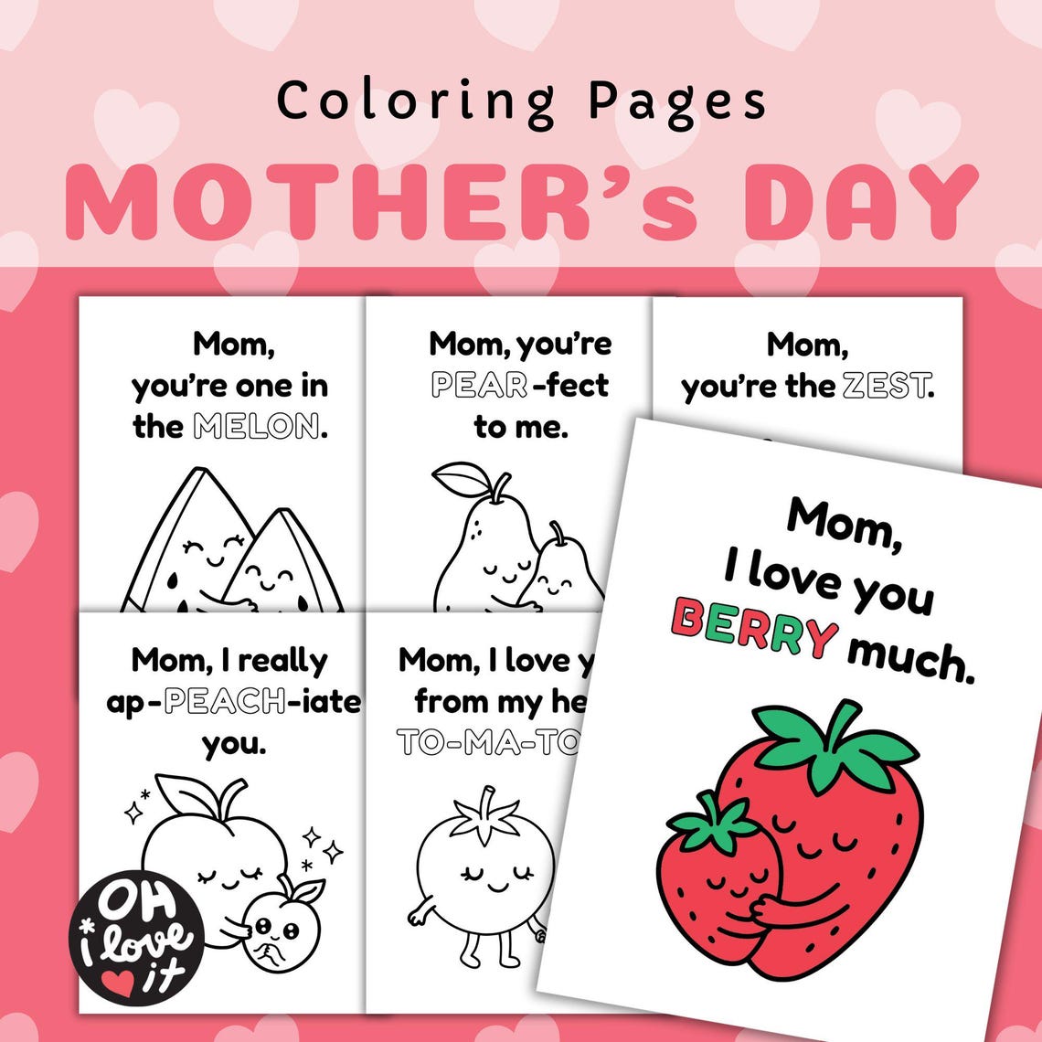 MOTHER'S DAY Coloring Pages, Coloring Books, Coloring for Kids, Cute ...