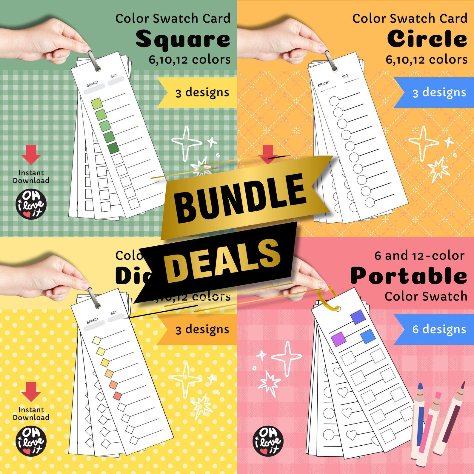 Color Swatch Card, Color Swatch Sheet, Portable Color Swatch, Color ...