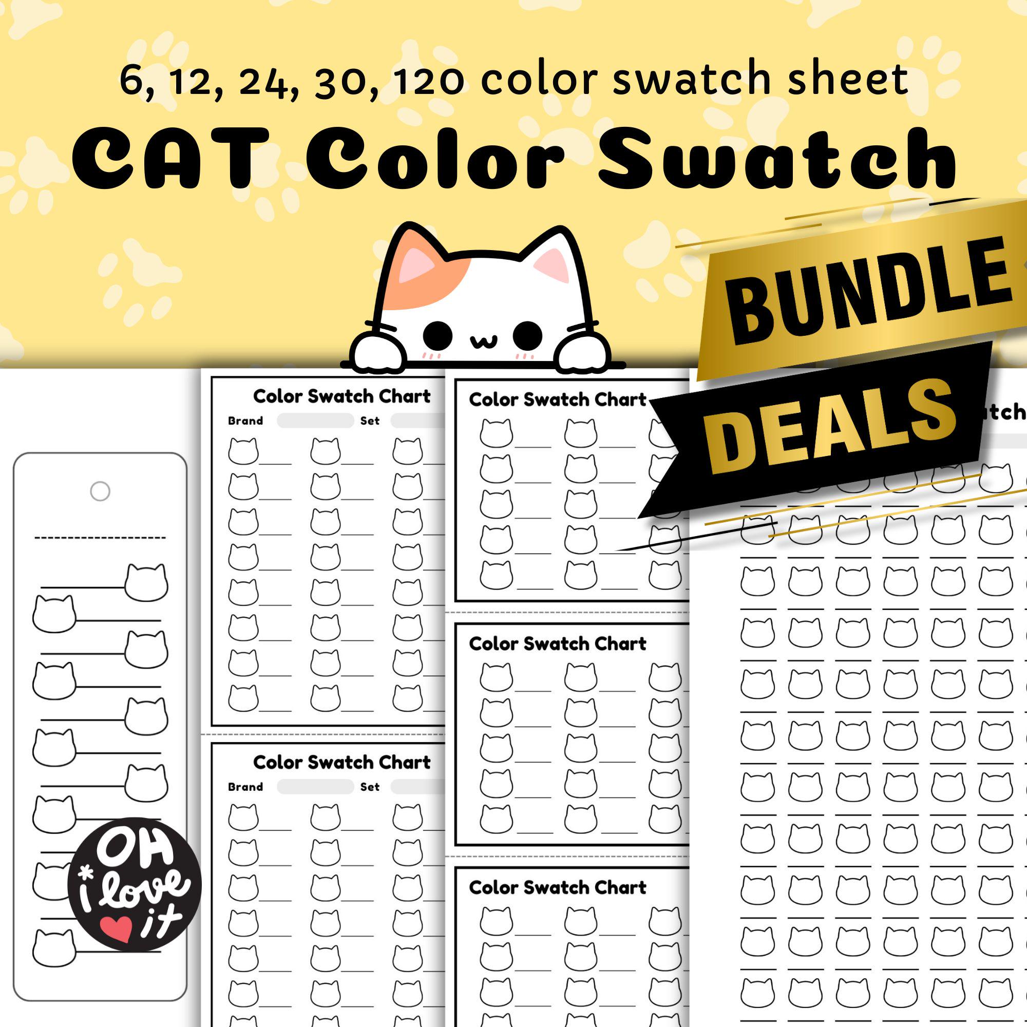 Cat Color Swatch Chart: Printable Color Tracker for Artists (PDF ...