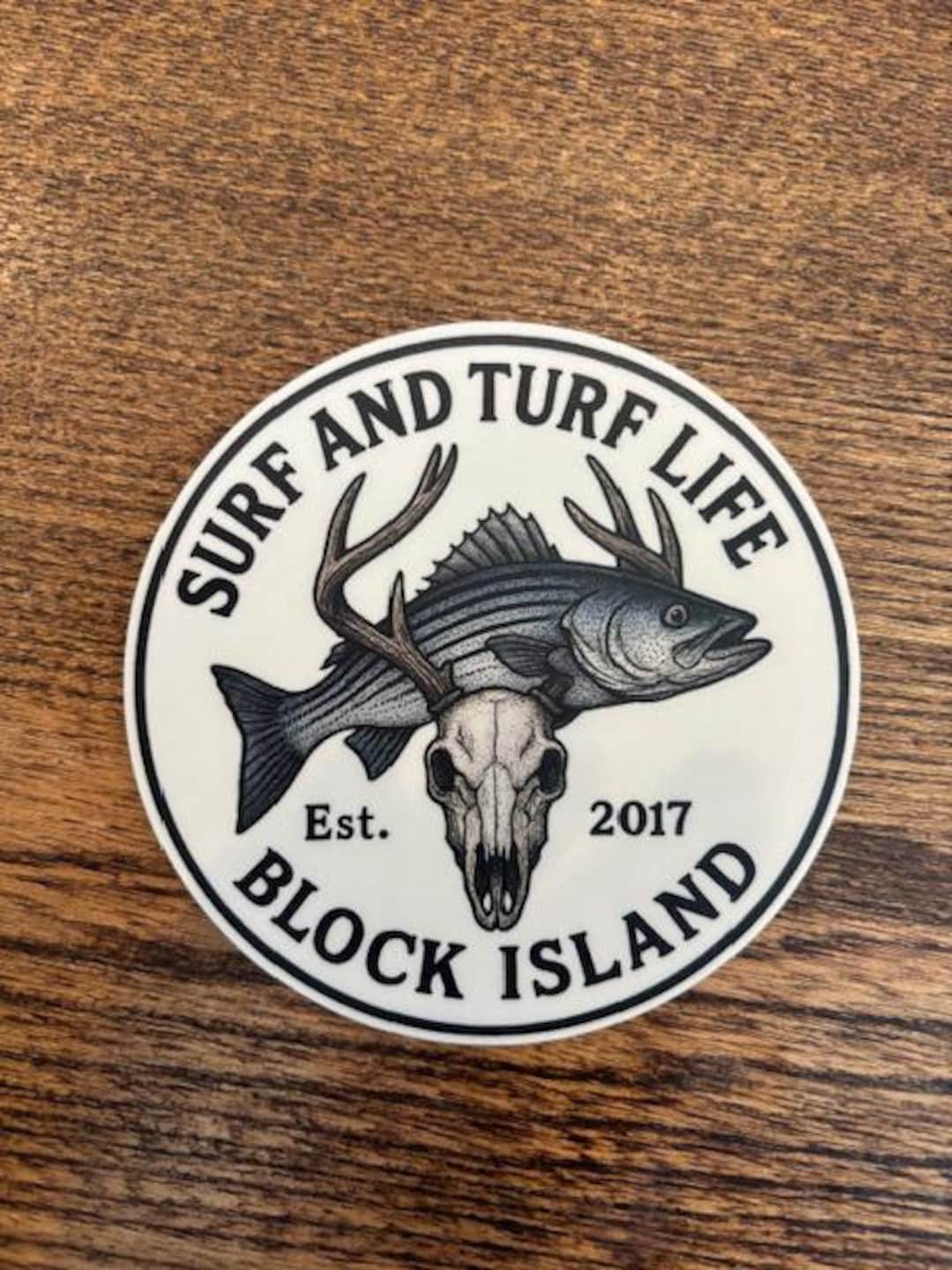 Surf and Turf Life Block Island Logo Sticker - Etsy