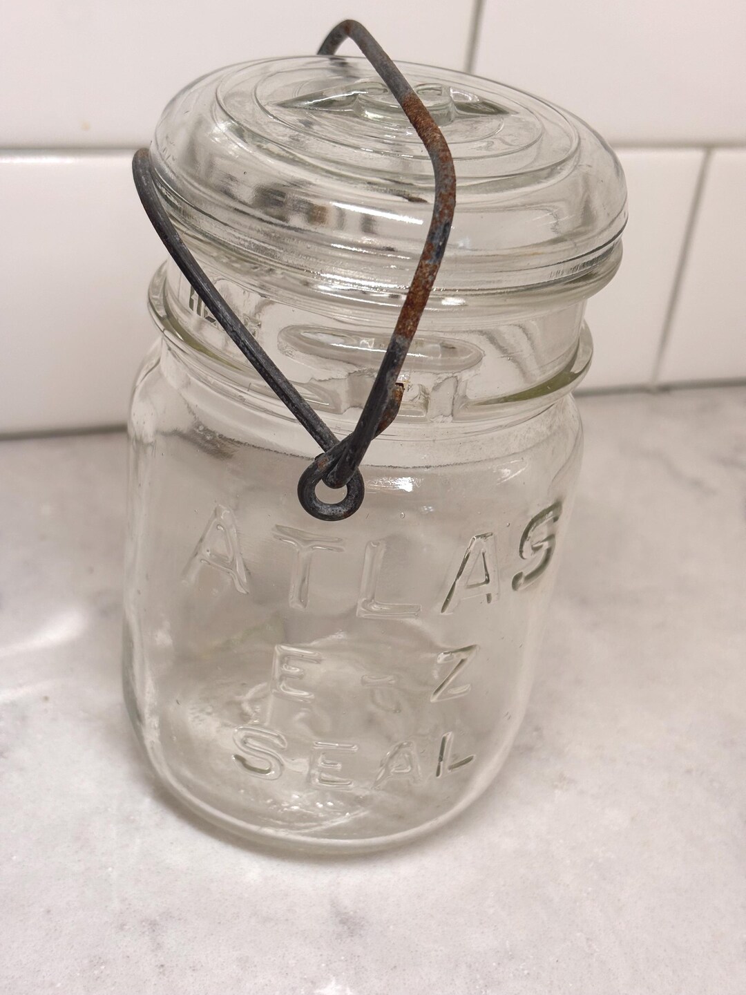 Atlas E-Z Seal Jars - Atlas Pint Jars With Glass Lid - Bail Wire Atlas ...