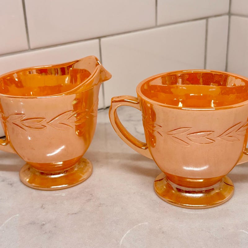 Peach Lusterware - Etsy