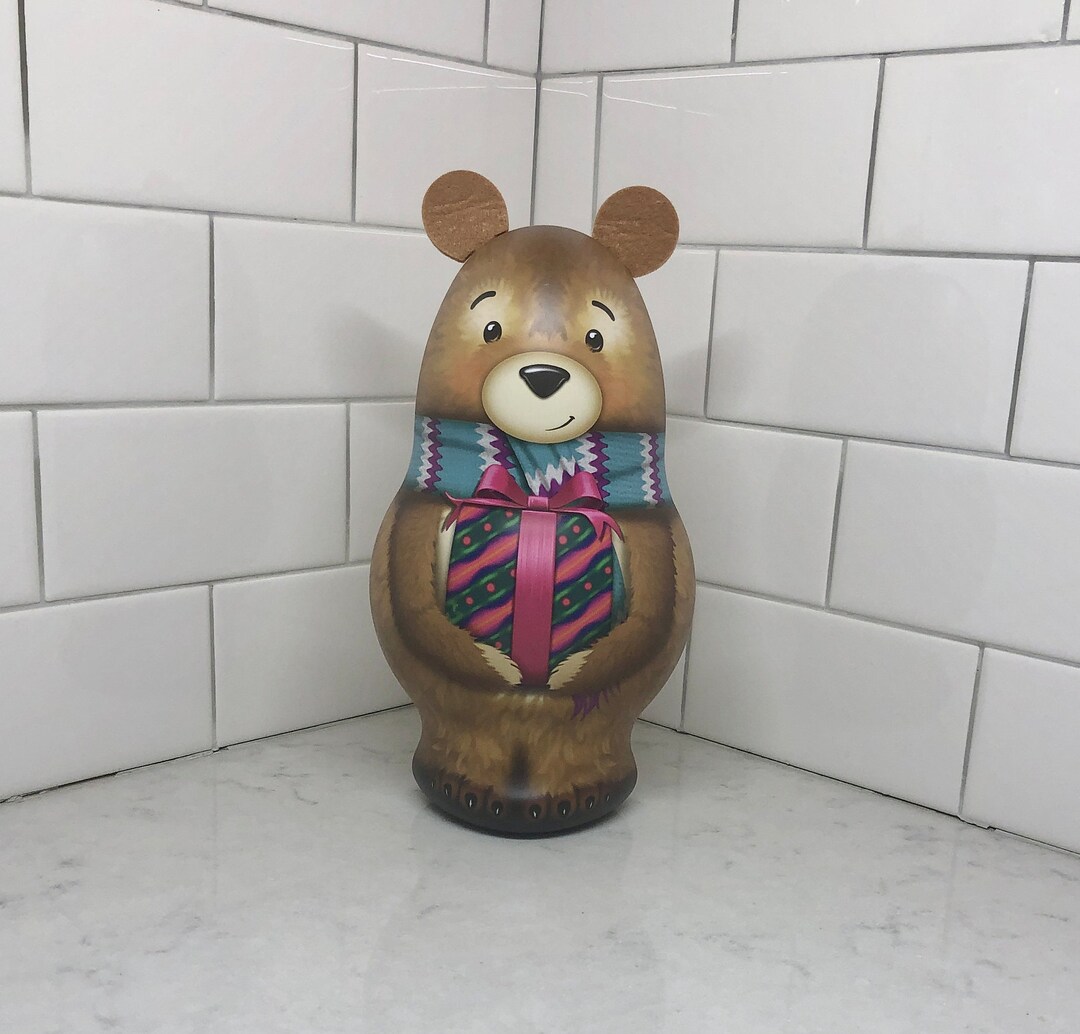 Vintage Teddy Bear Tin - Vintage Tin - Teddy Bear - Child's Storage Tin ...