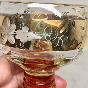 Vintage Golden Chalice Grin Aus Ingelheim Am Rhein Golden Etched Goblet ...