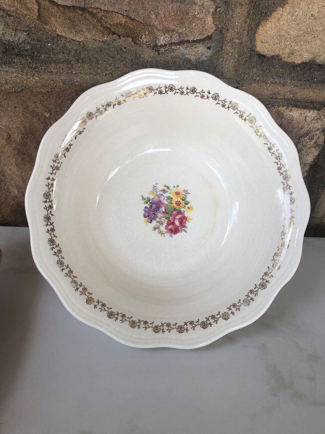 Vintage Bowl French Saxon China Union Made in USA Vintage Serving Bowl ...