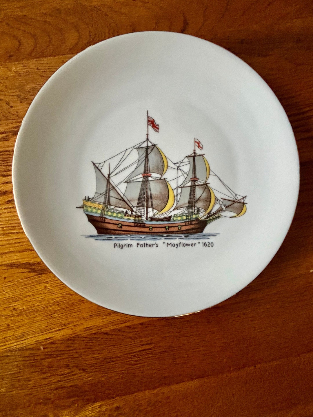 Vintage mayflower Plate Pilgrim Father's mayflower 1620 Eschenbach made ...