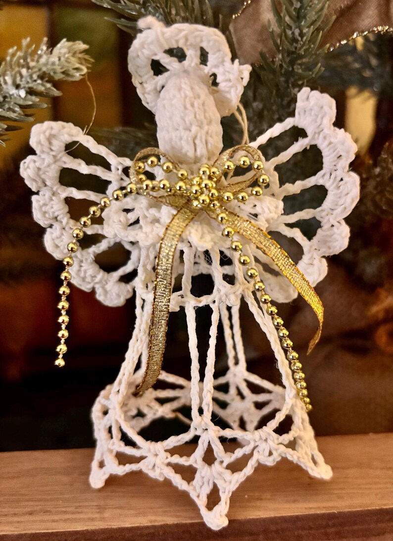 Vintage Crochet Angel Ornament – Handmade Christmas Decor - Etsy