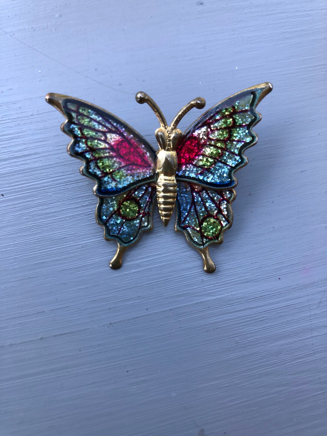 Vintage Butterfly Pin Colorful Butterfly Pin Vintage Brooch Vintage Pin ...
