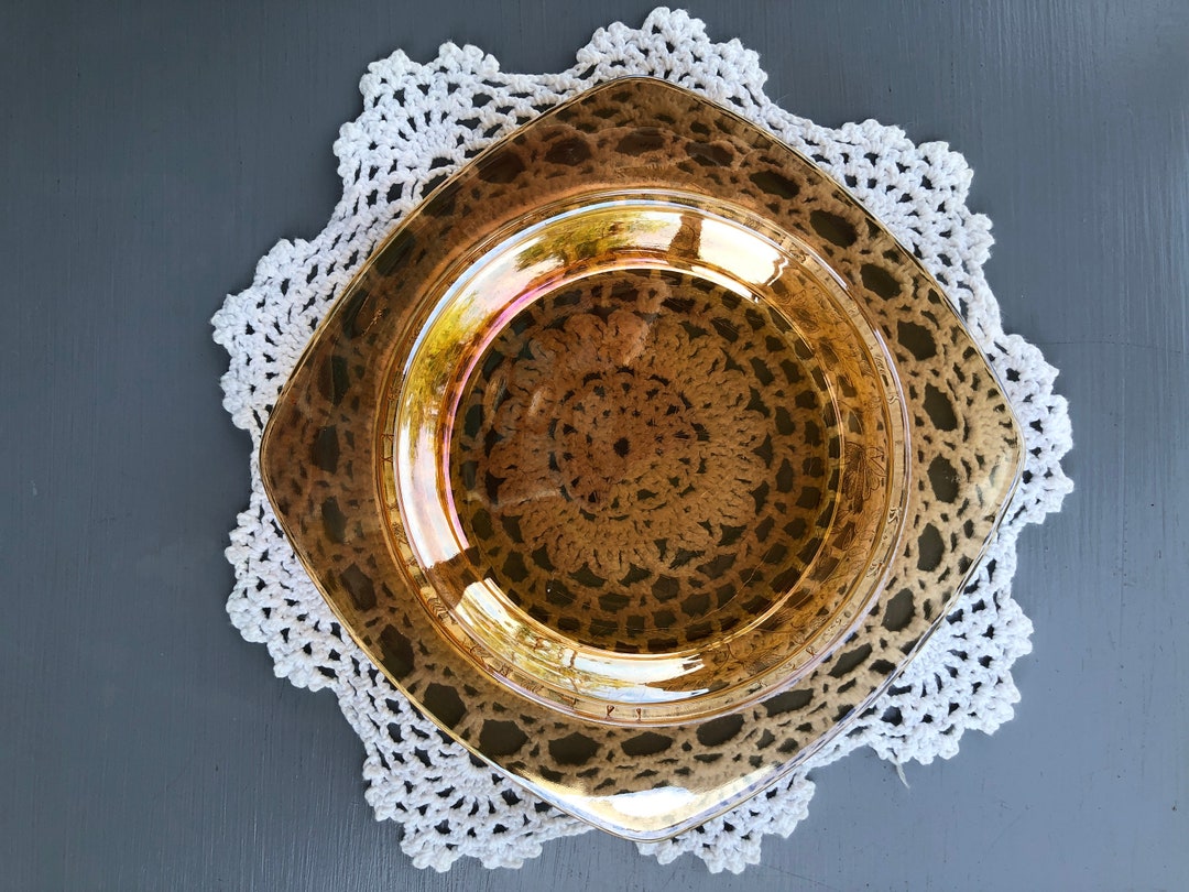 Amber Depression Ware Bowl - Colored Depression Glass - Vintage Amber ...