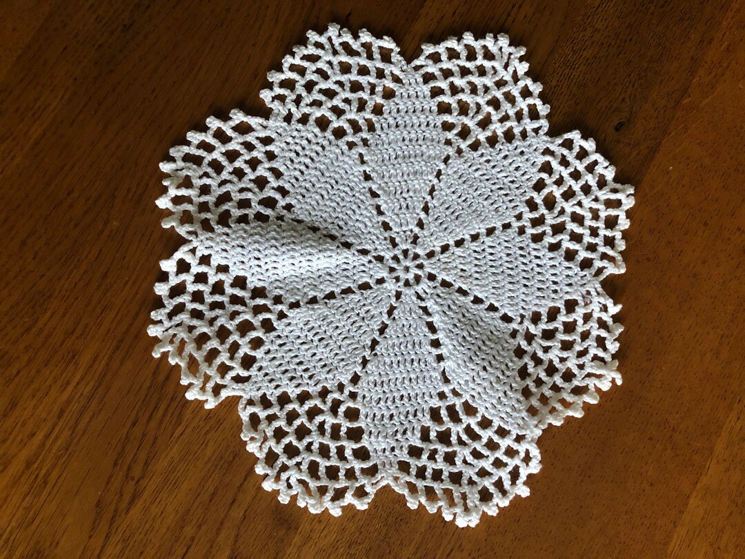 Vintage Hand Crocheted Doily - Handmade Doily - Crocheted Doily ...