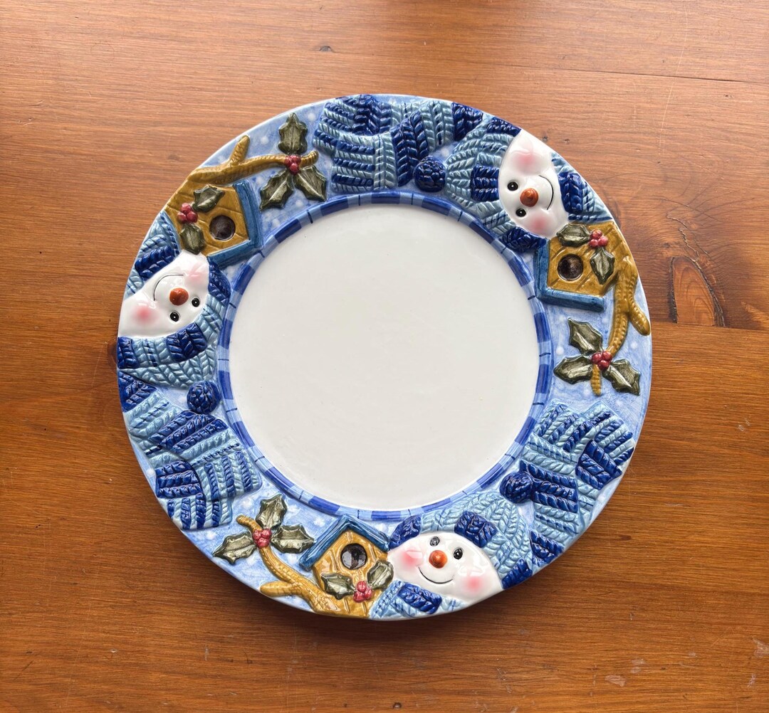 Vintage Snowman Plate - Mercuries China Plate - Etsy