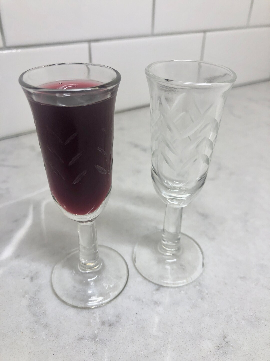 Vintage Stemmed Aperitif Glasses Aperitif Glasses Etched Aperitif ...