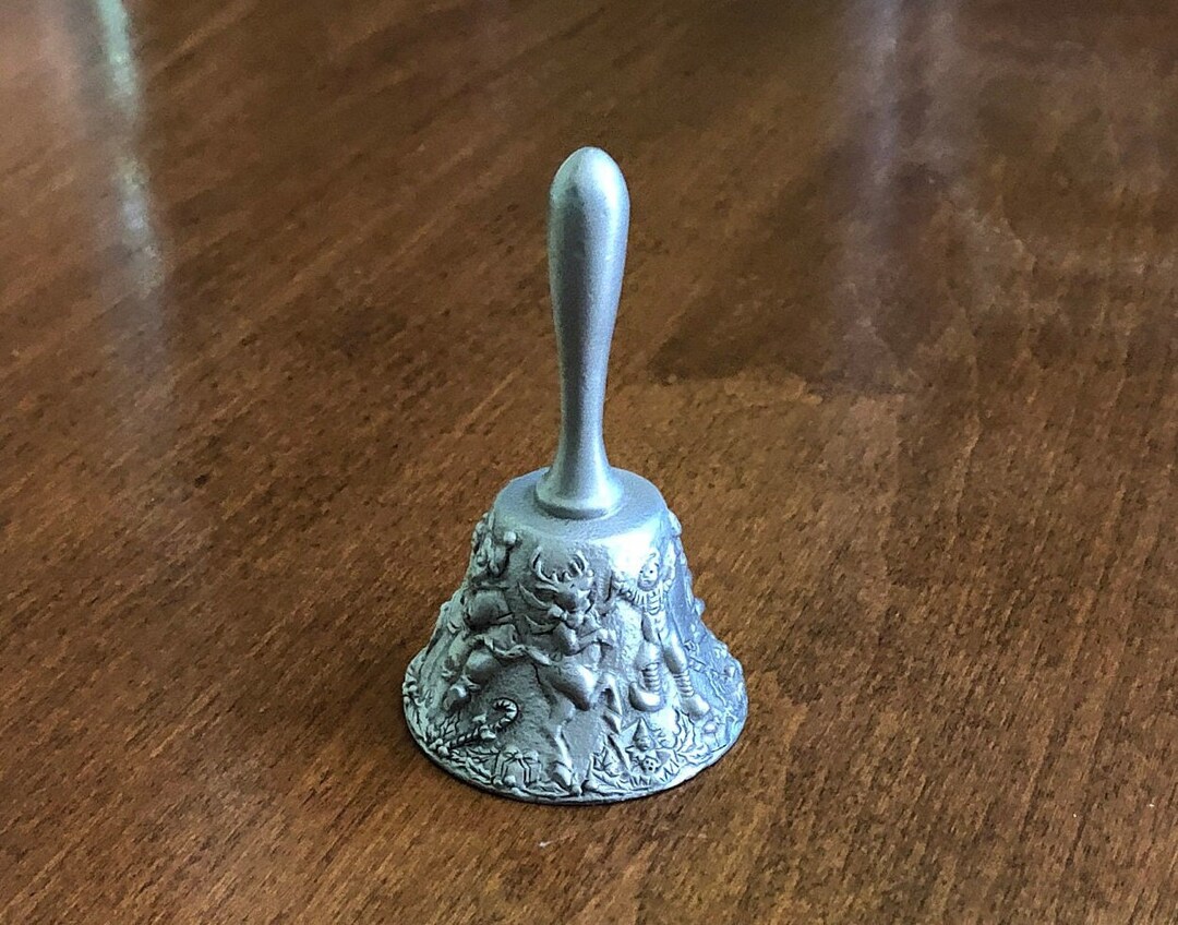 Mini-christmas Pewter Bell Embossed Pewter Bell Mini Pewter Bell Pewter ...