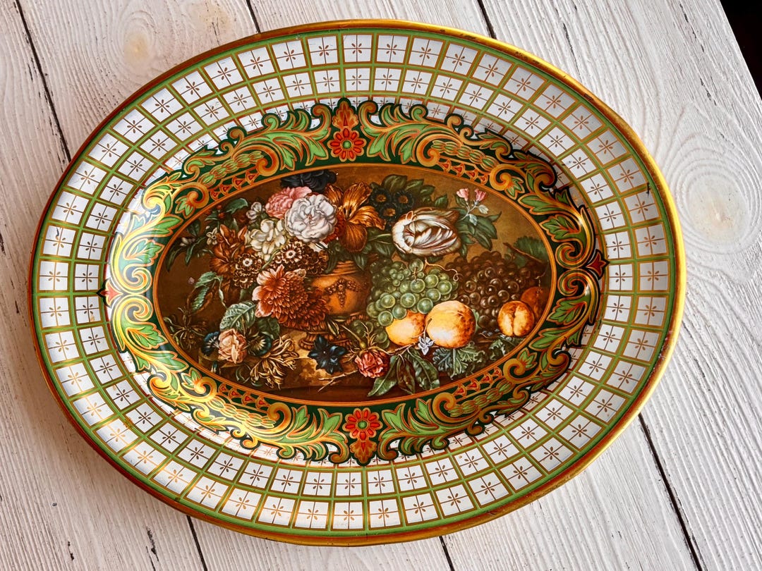 Vintage Metal Tray - Daher Decorated Ware - Floral Serving Tray - Daher ...