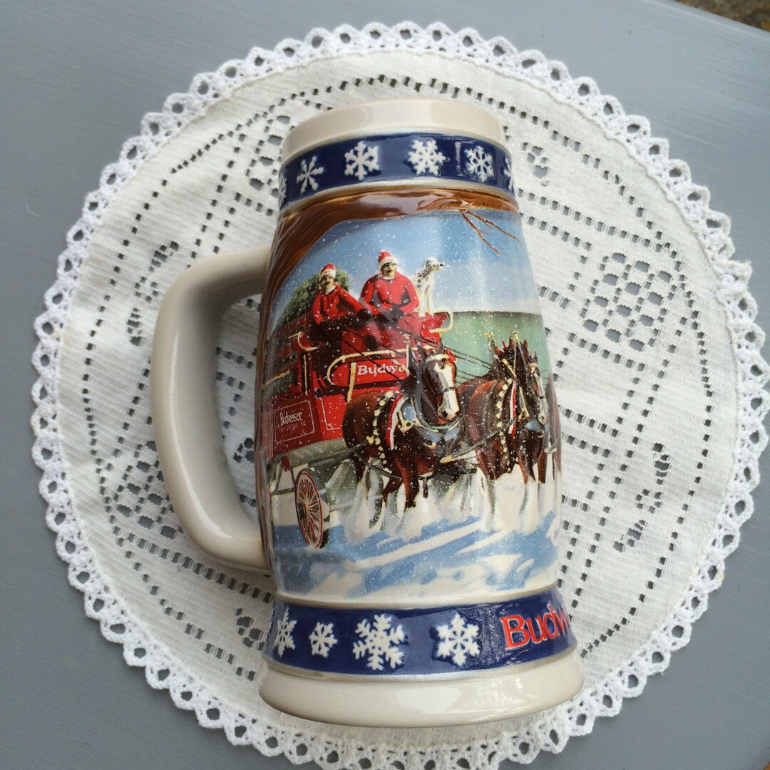 1995 Budweiser Clydesdales Beer Stein – Holiday Christmas Tree Scene - Etsy