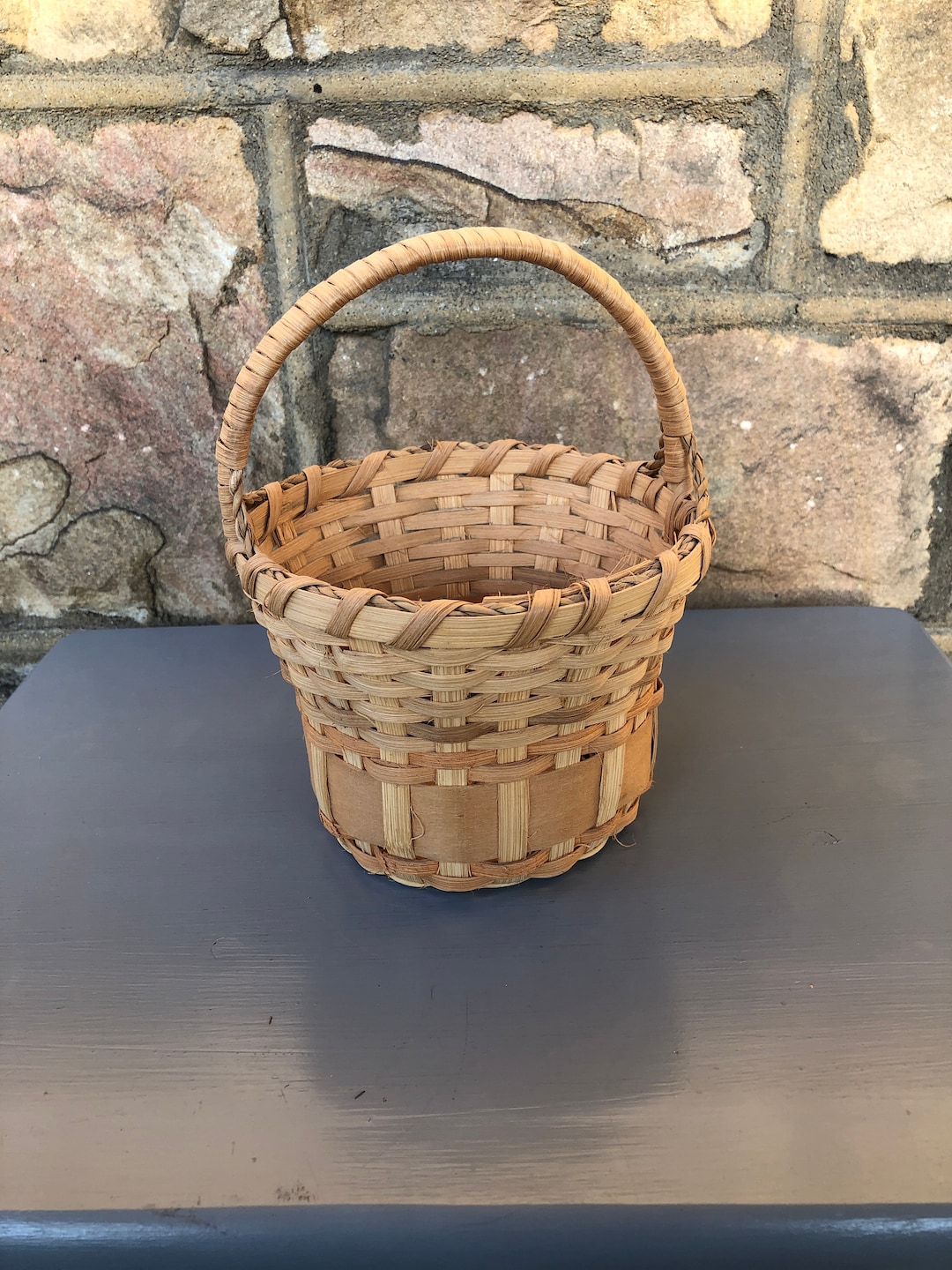 Handmade Wood Splint Basket - Vintage Basket - Handmade Easter Basket ...