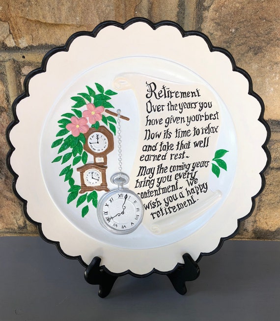 Retirement Plate Vintage Retirement Plate Retirement Gift - Etsy