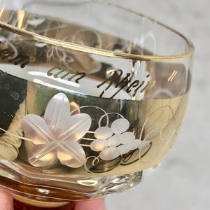 Vintage Golden Chalice Grin Aus Ingelheim Am Rhein Golden Etched Goblet ...