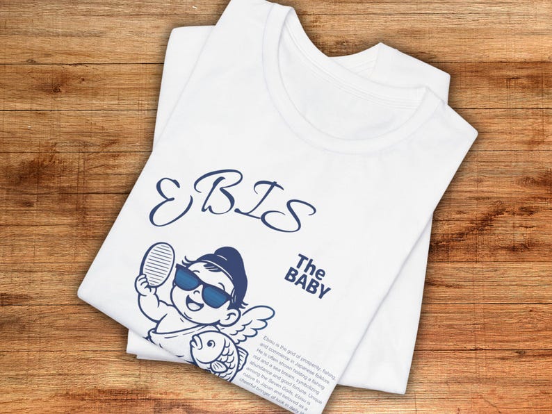 The Baby Gods-[ebis] Minimal Japanese T-shirt, Line Art Lucky Deity Streetwear - Etsy