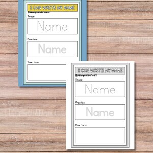 Customizable Name Writing Practice Template - Printable PDF for Kids - Etsy