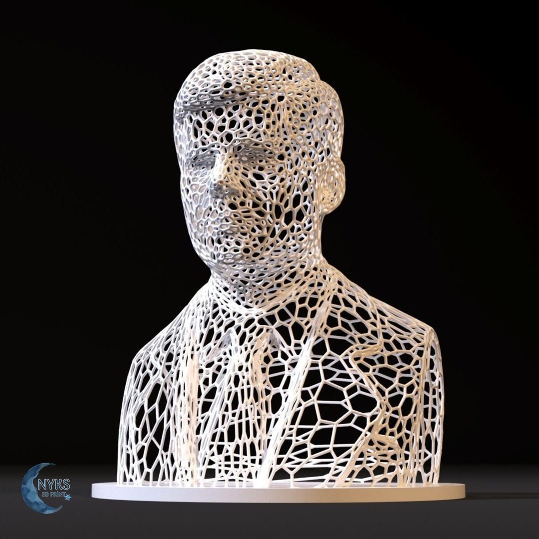 John F. Kennedy Wireframe Bust, 35th President of the United States ...