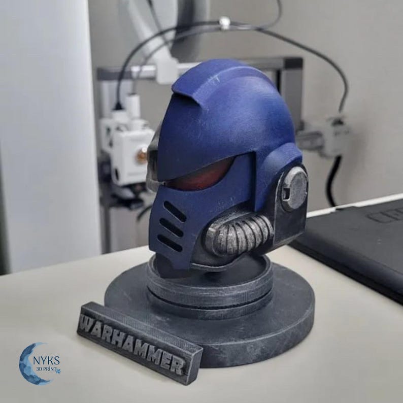 3D Printed Warhammer Statue, Primaris Space Marine Figurine, Skull and ...