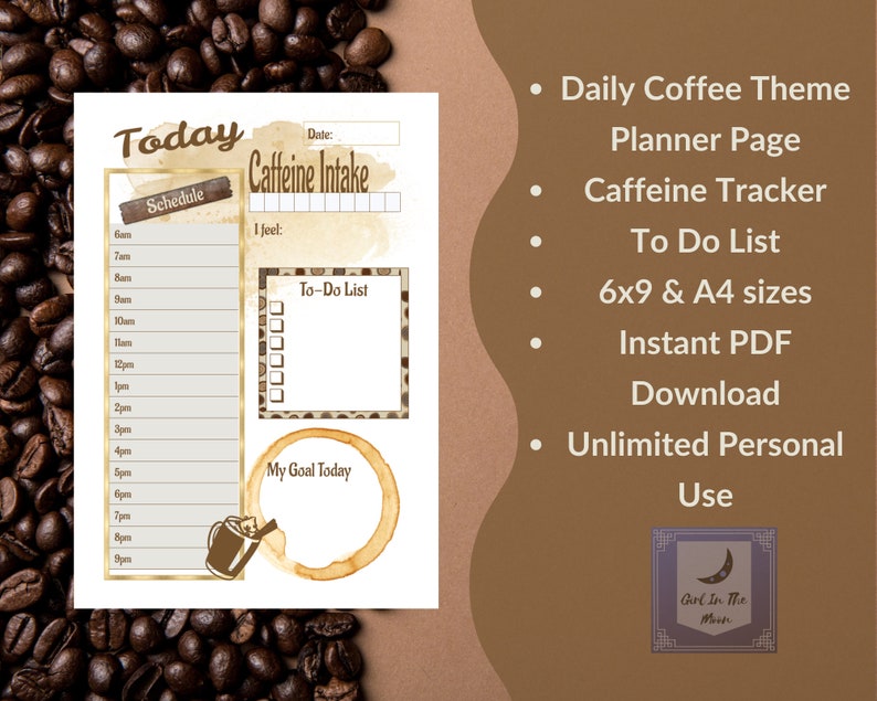 Coffee Morning and Evening Routine Planner Pages - Instant PDF Download ...