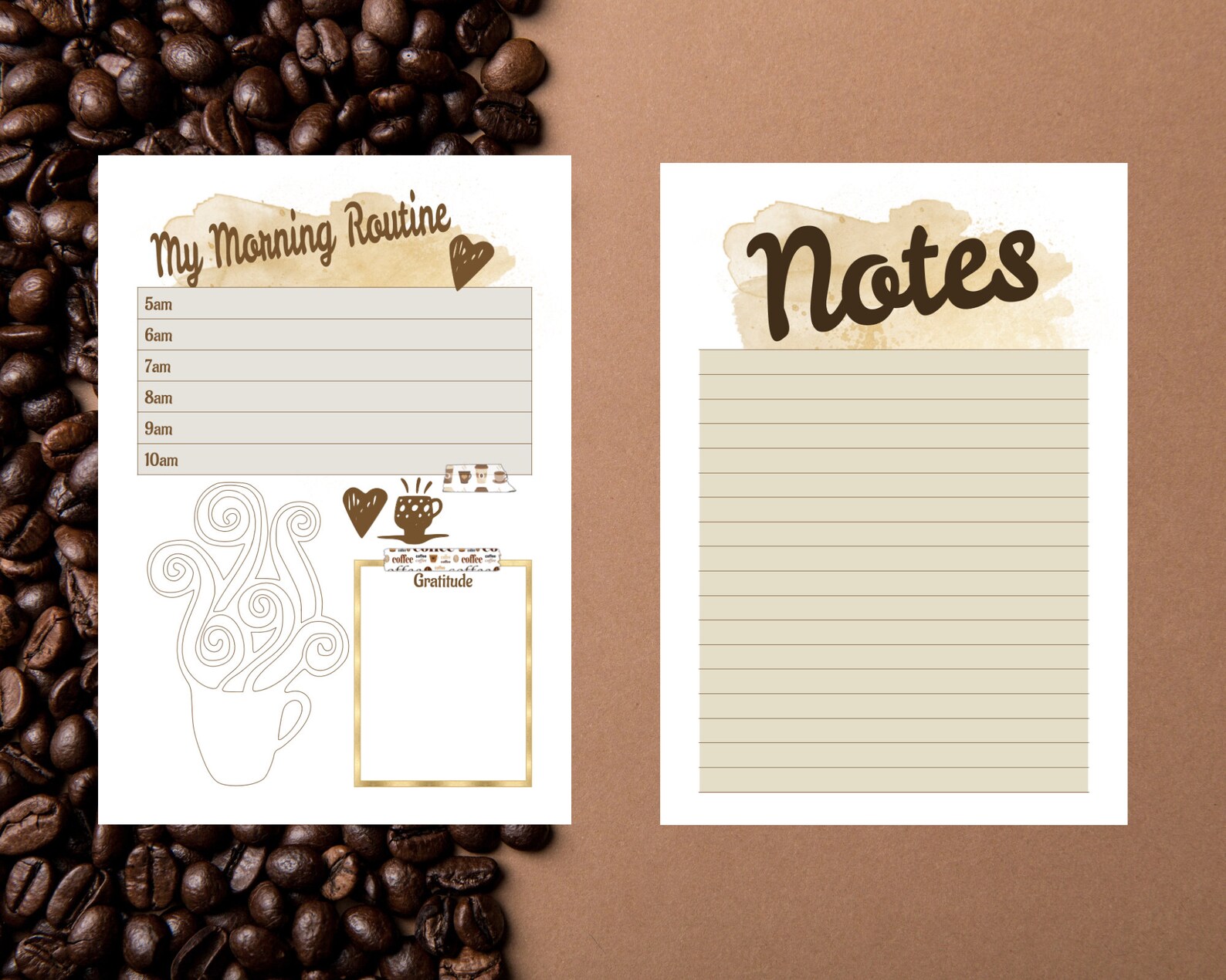 Printable Coffee Lovers Journal Kit - A4 and 6x9 Page Size- PDF Instant ...