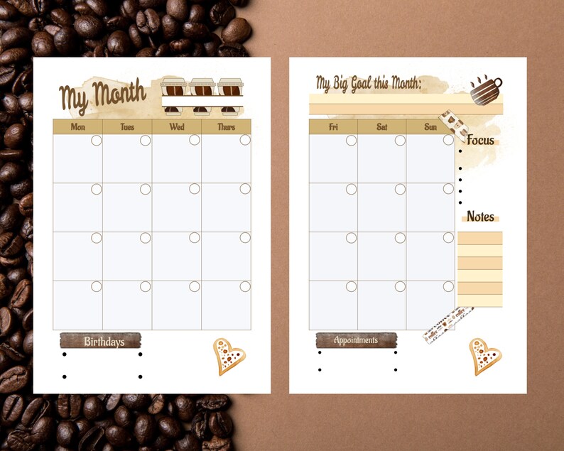 Printable Coffee Lovers Journal Kit - A4 and 6x9 Page Size- PDF Instant ...