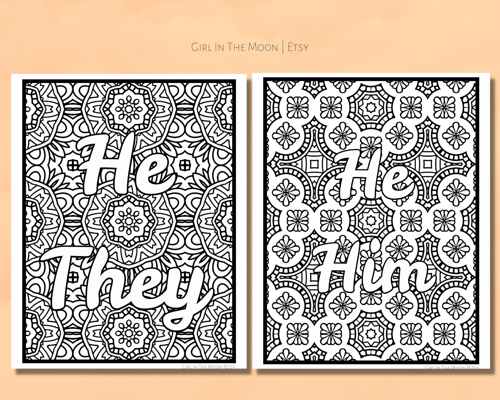Printable Pronoun LGBTQ Coloring Pages Pride Month PDF - Etsy UK