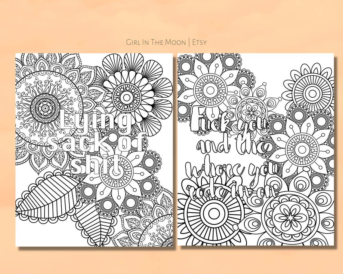 Printable Adult Swear Coloring Pages - Curse Words - PDF Instant ...