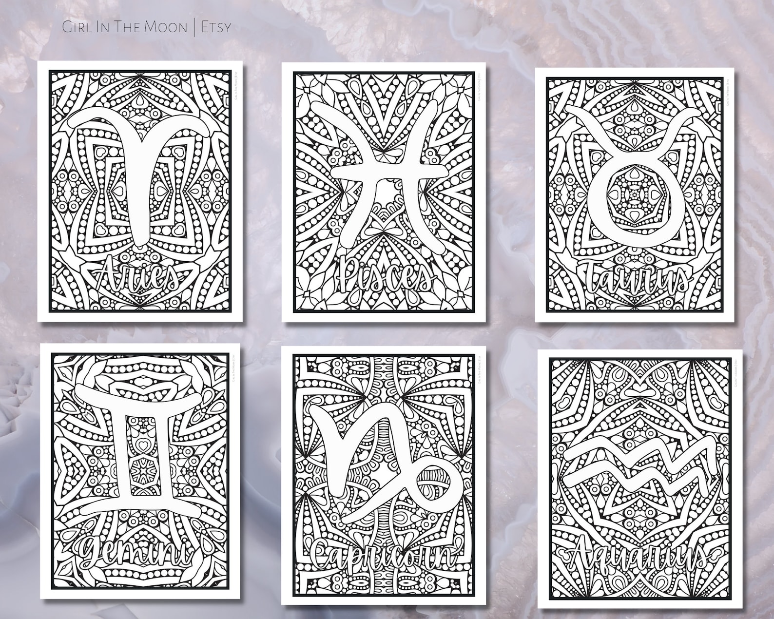 Printable Zodiac Symbol Coloring Pages - Horoscope Coloring - PDF ...