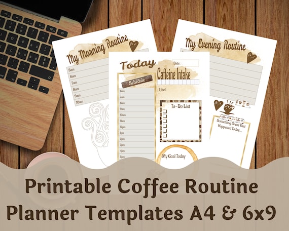Coffee Morning And Evening Routine Planner Pages Instant PDF | Etsy