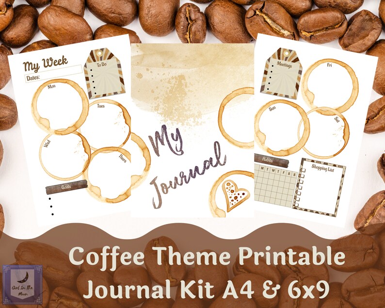 Printable Coffee Lovers Journal Kit - A4 and 6x9 Page Size- PDF Instant ...