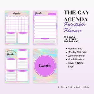 The Gay Agenda Undated Printable 12 Month Planner Pastel - Etsy