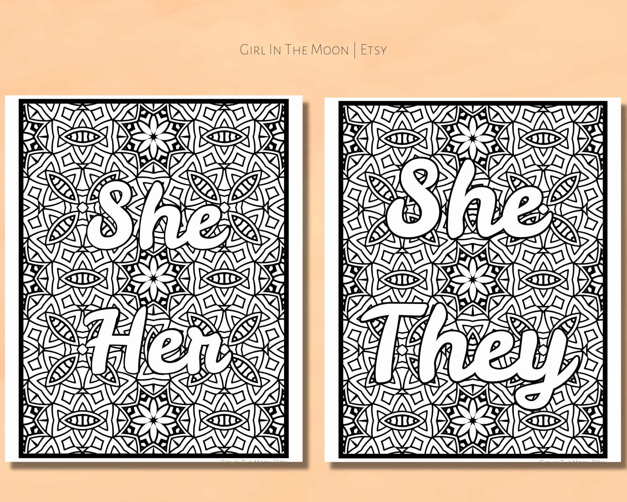 Printable Pronoun LGBTQ Coloring Pages Pride Month PDF Instant Digital ...